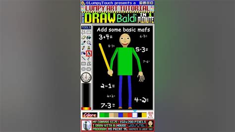 Draw Baldi From Baldis Basics 1 Minute Art Tutorial Youtube