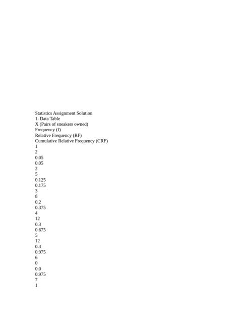 Statisticsassignmentsolution Pdf