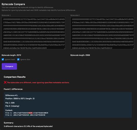 Bytecode Compare Recon Book