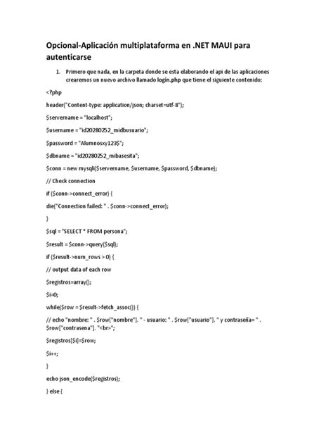 Opcional Aplicación Multiplataforma En Net Maui Para Autenticarse