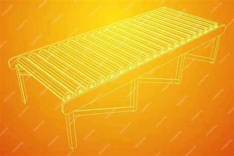 Premium Vector Wireframe Roller Conveyor