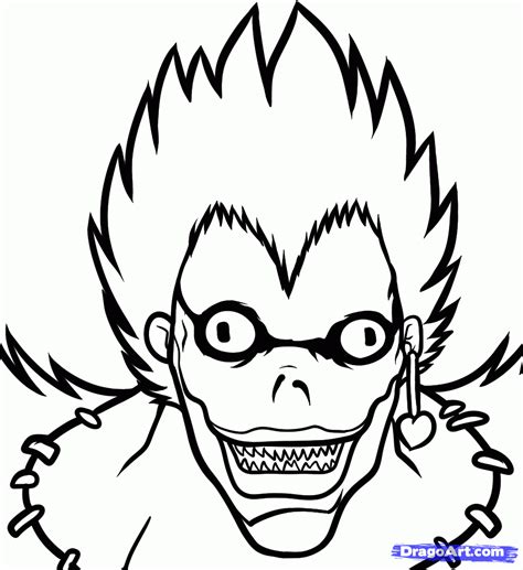 How To Draw Ryuk Easy Death Note Step By Step Drawing Guide By Dawn