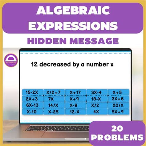 Writing Algebraic Expressions Activity Self Checking Digital And Worksheets