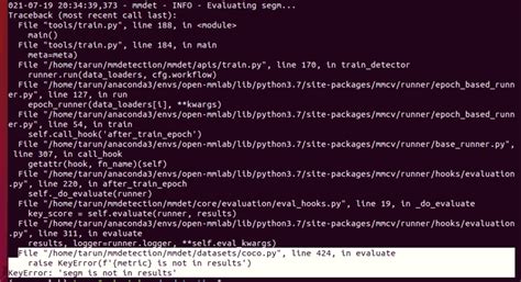 Evaluation Failing Keyerror Segm Is Not In Results · Issue 5650 · Open Mmlabmmdetection