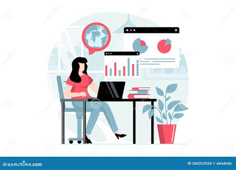 Global Economic Concept With People Scene In Flat Design Stock Vector Illustration Of