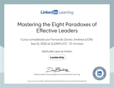 Fernando Gordo Jiménez Lion On Linkedin Certificate Of Completion