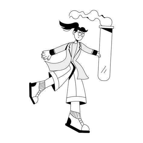 Premium Vector A Hand Drawn Illustration Of Lab Assistant