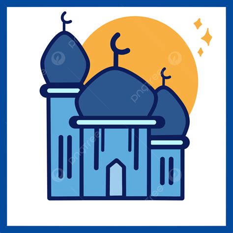 주황색 배경에 있는 블루 모스크의 이미지 블루 모스크 이슬람교 라마단 Png 일러스트 및 Psd 이미지 무료 다운로드 Pngtree