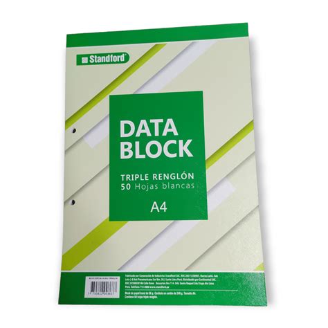 Block Especial A4 Data Block Triple Renglón Utilbazar