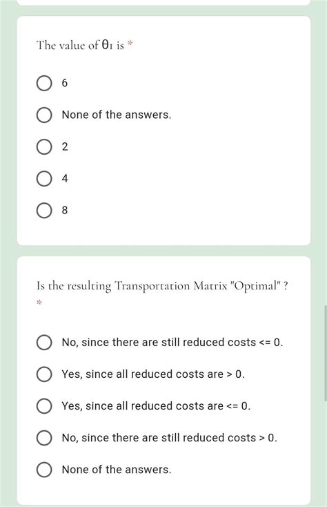 Solved Transportation Algorithm Complete The Following
