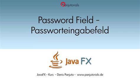 Passwordfield In Javafx Handleiding