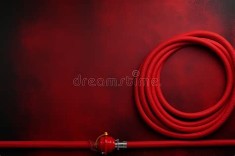 Flexible Red Fire Hose Mockup Generate Ai Stock Photo Image Of Firehose Extinguish 294513876