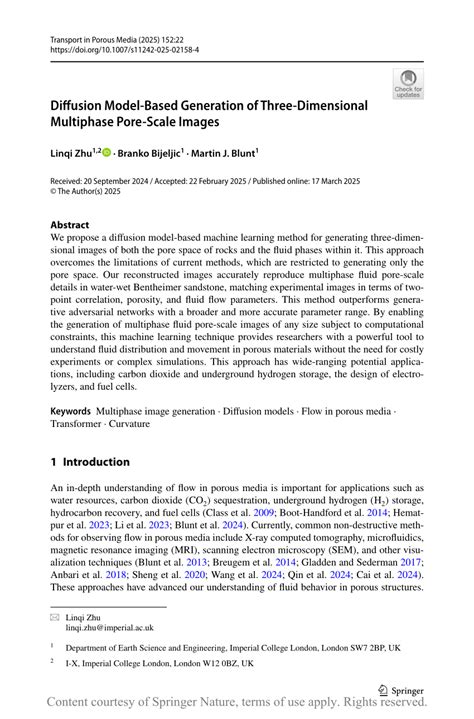Pdf Diffusion Model Based Generation Of Three Dimensional Multiphase Pore Scale Images