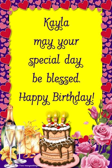 Happy Birthday Kayla Cake Greetings Cards For Birthday For Kayla