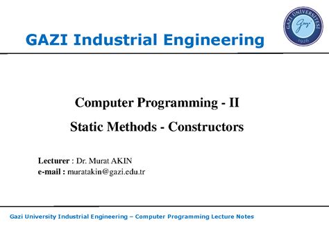 4 Static Methods And Constructors Computer Programming Ii Static