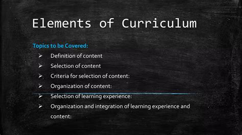Elements Of Curriculum Pptx
