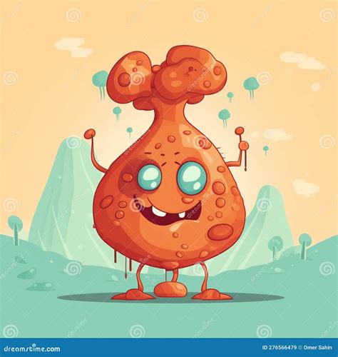 Cartoon Pituitary Gland With Hormones Stock Image