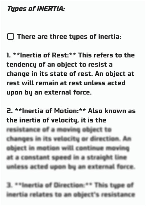 SOLUTION Types Of Inertia Studypool