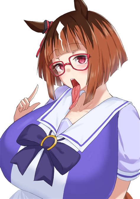 Noe Ppppriver Transcend Umamusume Umamusume Tagme 1girl Glasses Long Tongue Tongue