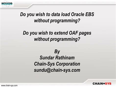 PPT Do You Wish To Data Load Oracle EBS Without Programming