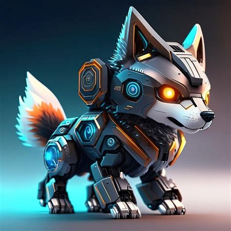 Premium AI Image Robot Wolf With Exoskeleton And Armor Generative AI