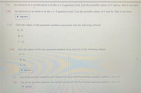 Solved An Electron In A Certain Atom Is In The N Quantum Chegg Com