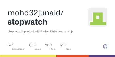 Github Mohd32junaidstopwatch Stop Watch Project With Help Of Html Css And Js
