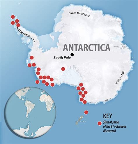 Scientists Uncover 91 Volcanoes Under Antarctica Ice Daily Mail Online