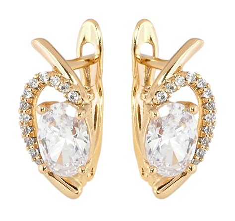 Сережки Xuping Позолота 18К англійський замок Декоративний візерунок з цирконієм продаж ціна