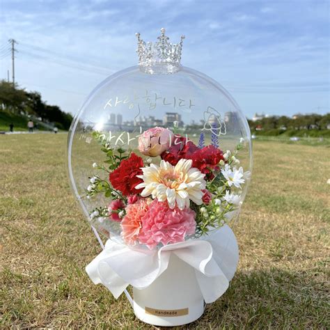 티아라 레터링 꽃 풍선 위플레이