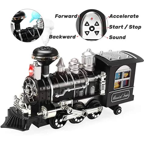 Remote Control With 3 Speeds Rc Train Set With Smoke Sound And Light