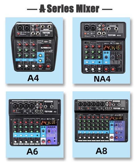 Teyun A4 A6 A8 Saluran Profesional Portabel Mixer Suara 45 Off