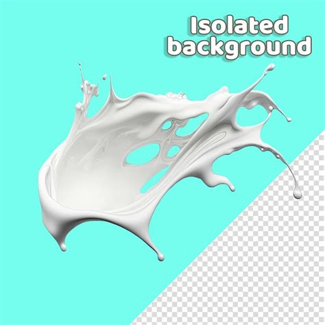 우유 또는 크림 흰색 배경에 고립의 스플래시 프리미엄 Psd 파일