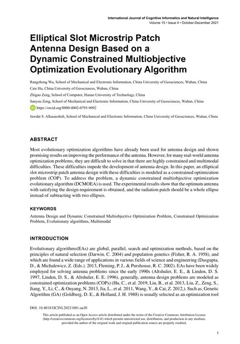 Pdf Elliptical Slot Microstrip Patch Antenna Design Based On A