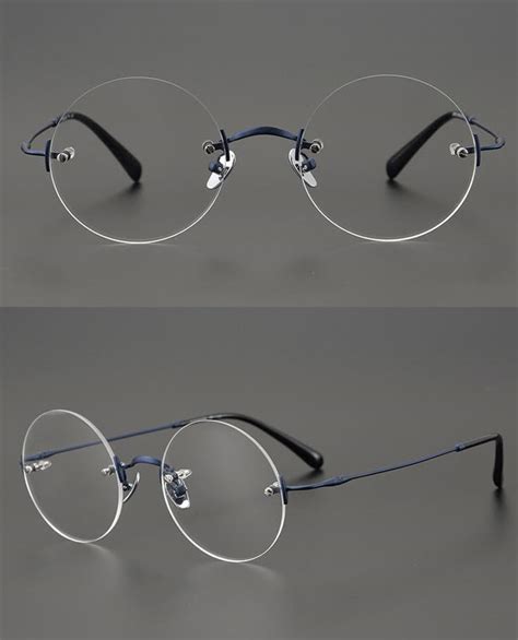 Gatenac Unisex Rimless Round Titanium Frame Eyeglasses Gxyj647