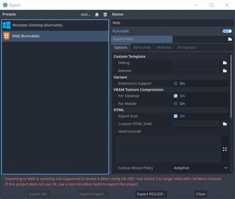 godot 4 1 can t export project as html r godot