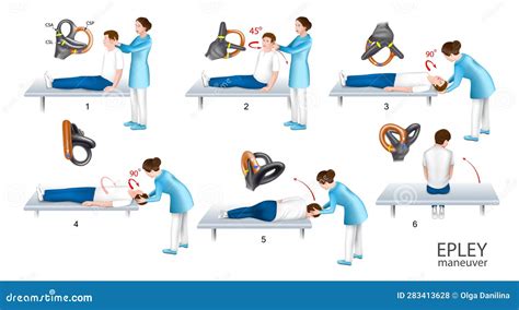 Epley Maneuver Is Performed Help Of A Doctor Stock Vector