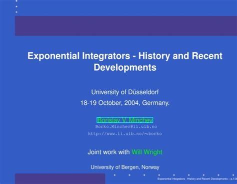 Exponential Integrators History And Recent Developments