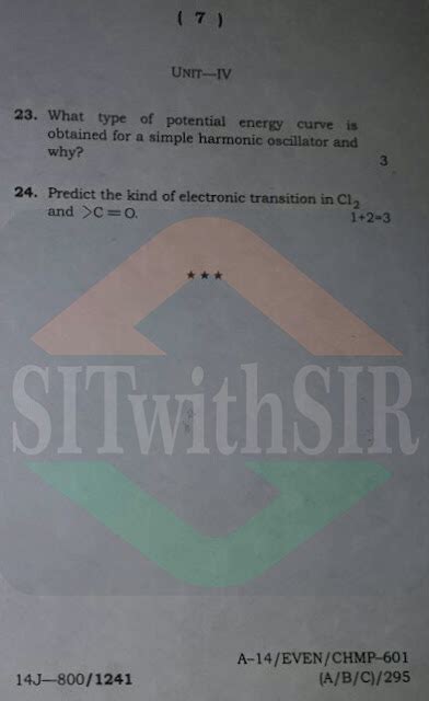 Chemistry Apss 6th Sem Assam University Question Paper Sitwithsir