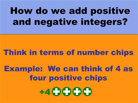 adding integers using number chips ppt
