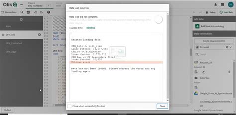 Qlik Sense Unknown Error While Loading Qlik Community 1961117