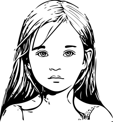 Simple Girl Face Drawing