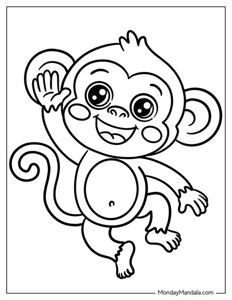 30 Monkey Coloring Pages Free Pdf Printables