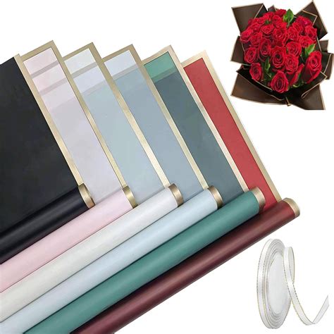 Dmimia Flower Wrapping Paper30 Sheets 6 Colors Flower Bouquet Wrapping