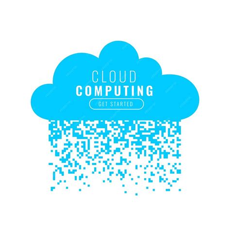 Free Vector Digital Tech Cloud Computing Background In Pixel Art Concept