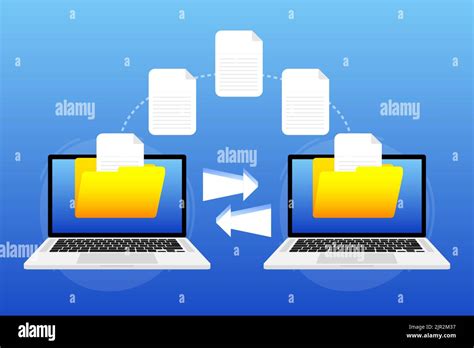 File Transfer Files Transferred Encrypted Form Vector Stock