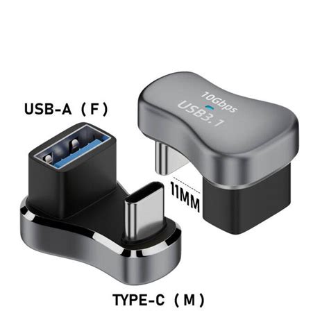 Usb C Male To Female Adapter Connector 180 Degree Type C Extension Adapter For Asus Rog Ally And