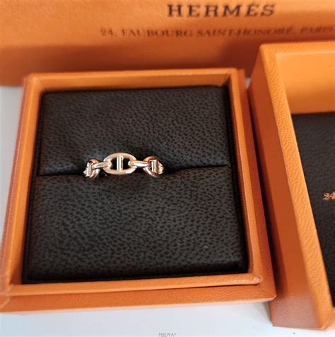 Hermes 반지 에르메스 샹달 반지 로즈골드 스몰 모델 H110025b 샹달링 로골 샹달반지 풀셋 원래 명품은 필웨이 Feelway