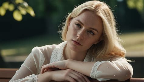 Woman On Bench With Freckles Stable Diffusion Online