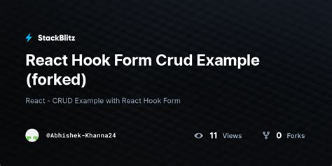 react hook form crud example forked stackblitz